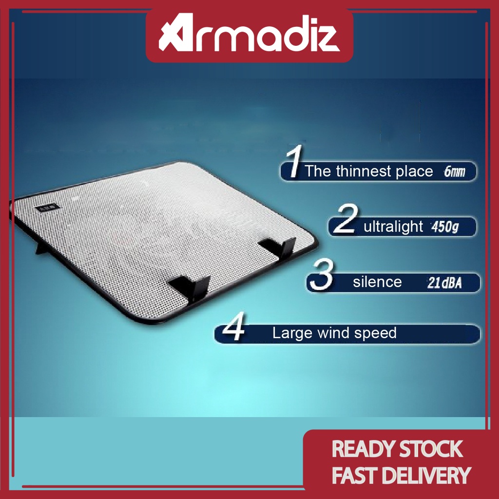 AMZ Laptop Cooler 14”/15.6” Dual Fan Anti-slip Quiet Laptop Cooling Fan ...