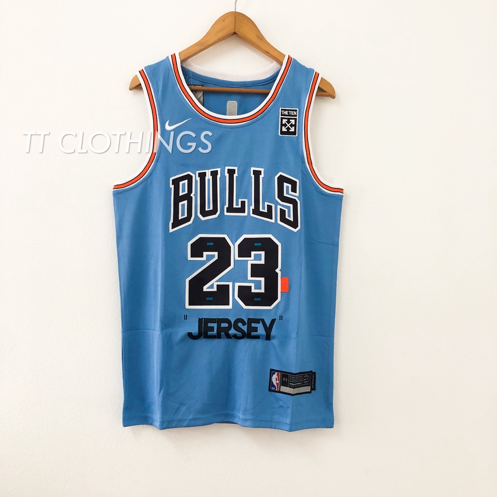 [PREMIUM] Michael Jordan x OFF WHITE #23 Chicago Bulls Blue NBA ...