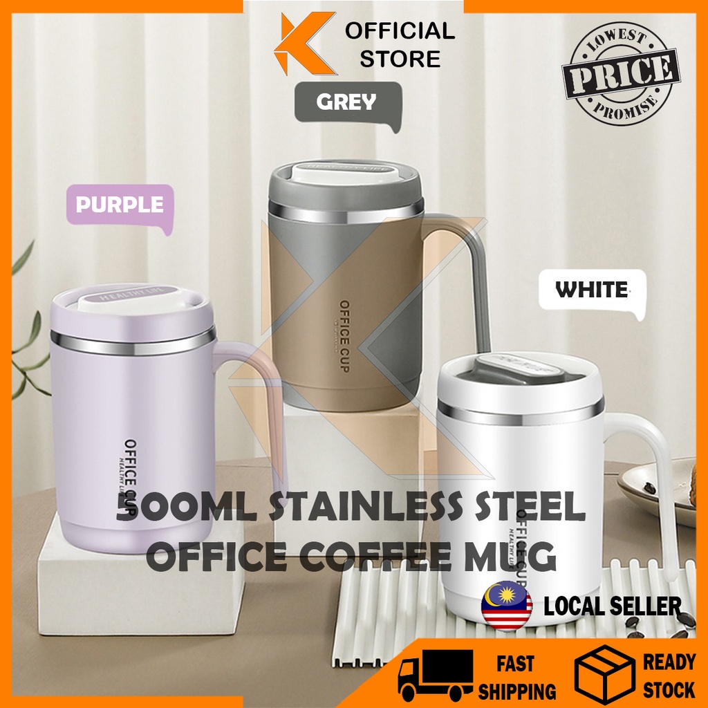 【K-Home】500ml Stainless Steel Office Coffee Mug Nordic Coffee Cup ...