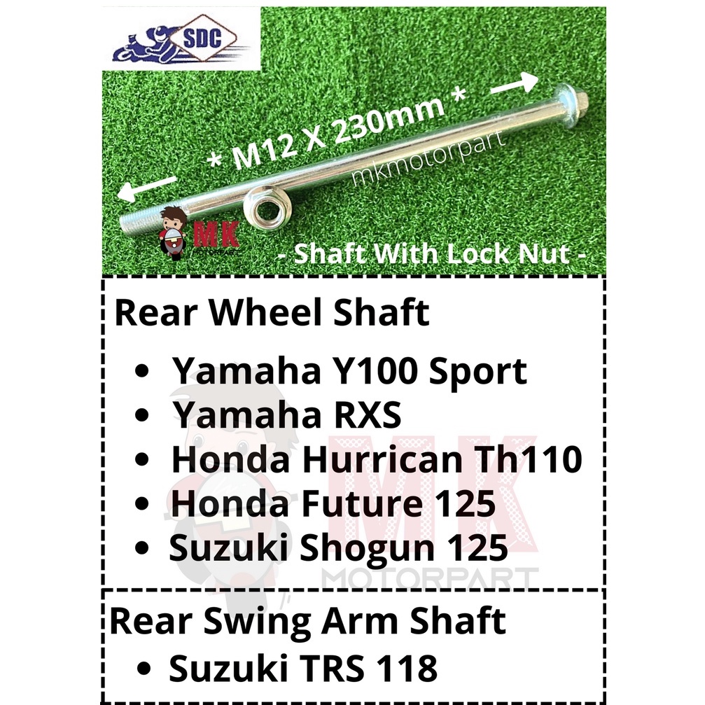 ( 12x230 ) REAR WHEEL SHAFT Y100 Sport / RXS / Hurrican / Future ...