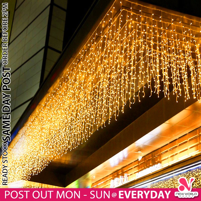 𝗪𝗔𝗧𝗘𝗥𝗣𝗥𝗢𝗢𝗙 》 4M LED 8 Modes Fairy Curtain String Light Garden Party ...