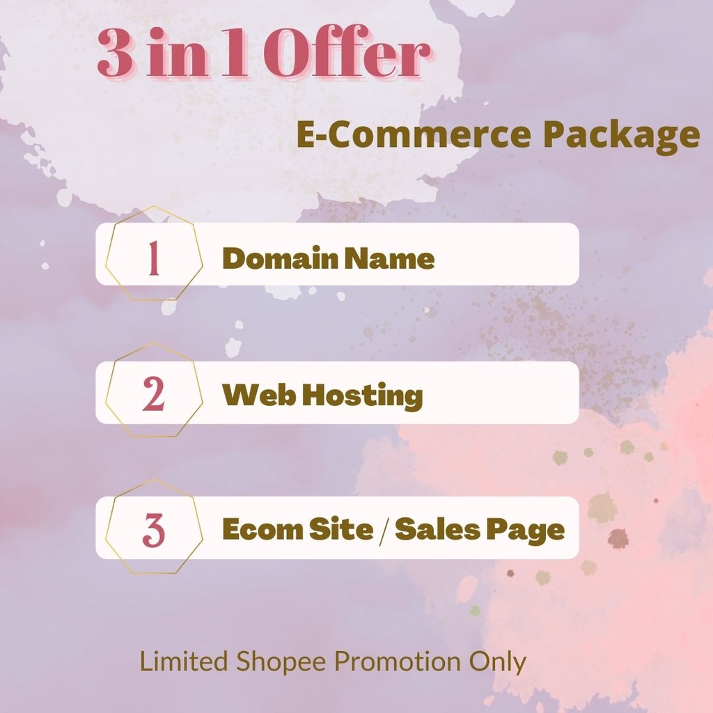 3in1 Package: Domain Name, Web Hosting and Ecom Site (e-commerce). Suitable for Sales Page ...