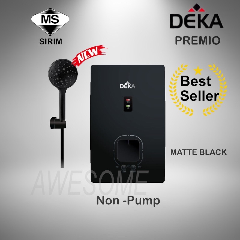 Deka Premio Instant Water Heater Matte Black non pump | Shopee Malaysia