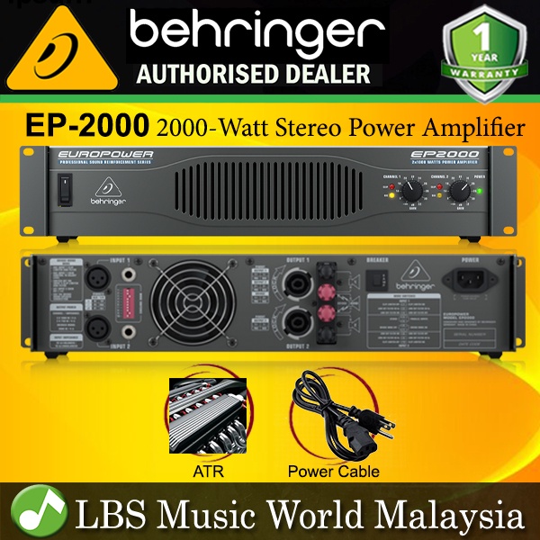 Behringer EP-2000 Professional 2000 Watt Stereo Power Amplifier Amp ...