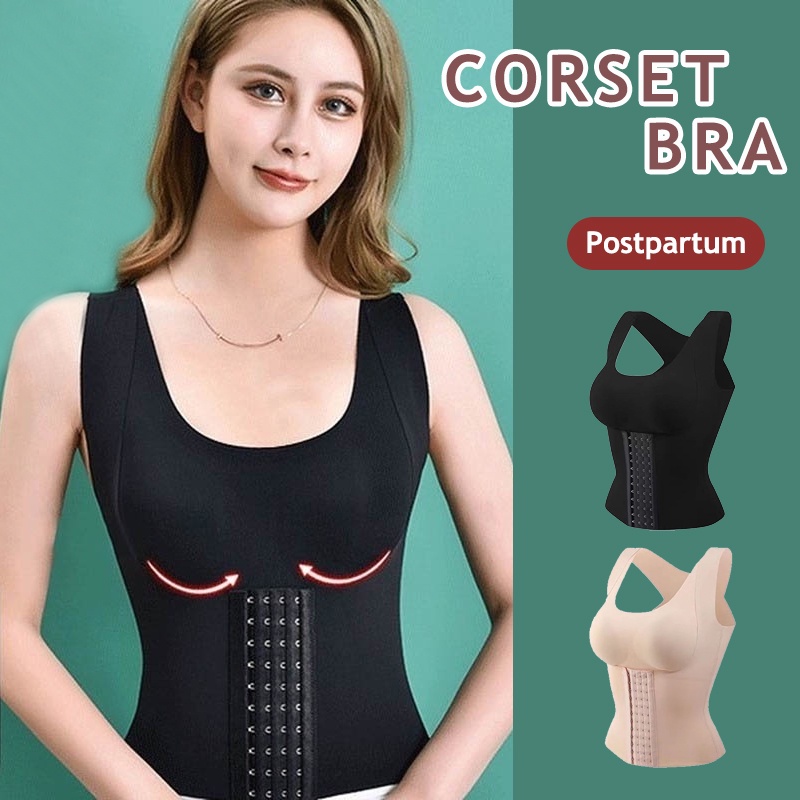 3-In-1 Push Up Corset Bra Shapewear Breasted Posture Corrector Slimming ...