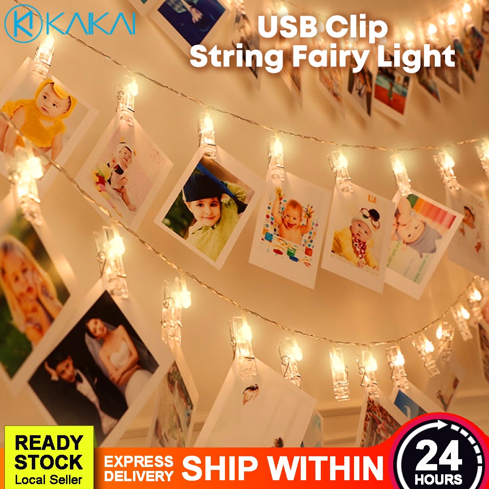 🔥PROMO🔥 1.5M 3M 6M USB LED Photo Clip String Fairy Light Klip Gambar ...