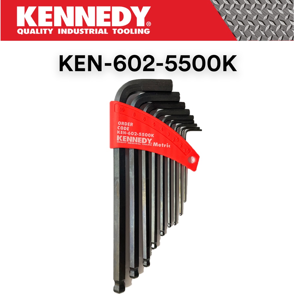 Kennedy 9 Piece Metric Hex Key Set L-Wrench KEN6025500K Cromwell Allen ...