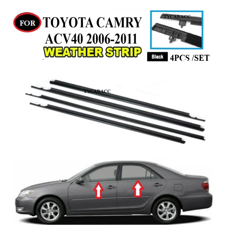 Original BLACK TOYOTA CAMRY ACV40 06'-11' Car Outside Window Moulding ...