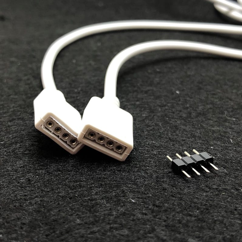 RGB Extension Cable 3m LED Strip Connector 4 Pin Solderless with 4 Male ...