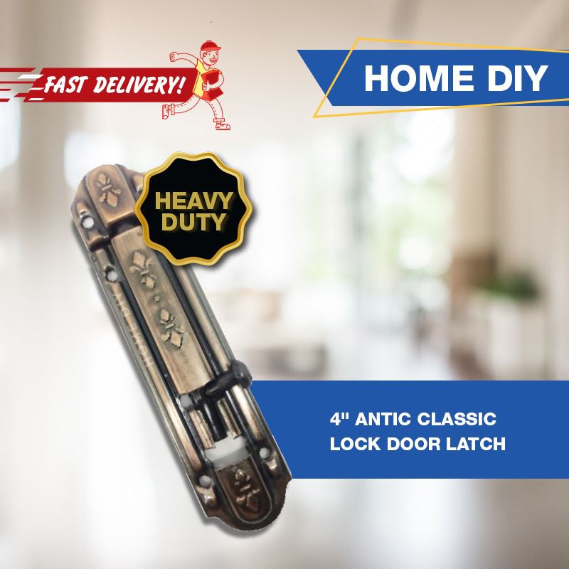 HOME DIY 4" Antic Classic Lock Door Latch (Screw Included) / Selak ...