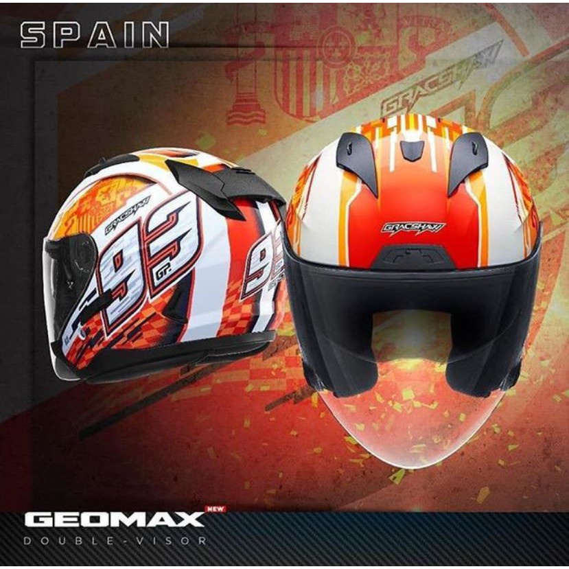 GRACSHAW GEOMAX MALAYSIA SPAIN 93 REPSOL HONDA G555 HELMET | Shopee ...
