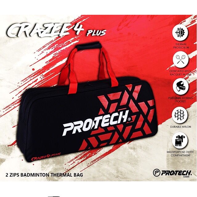 PROTECH 2-ZIPs BAG CRAZEE 4 PLUS SERIES BADMINTON BAG | Shopee Malaysia