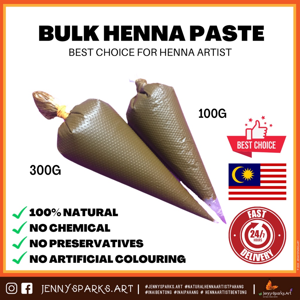 BULK/JUMBO NATURAL HENNA PASTE | INAI DAUN ASLI| (PREMIUM QUALITY ...