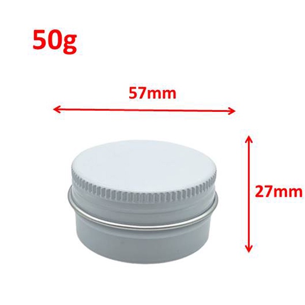 1Pcs 5g 10g 15g 20g 30g 50g 60g 100g Round White Aluminum Jar Tin Can Metal Tin Can Screw Jars ...