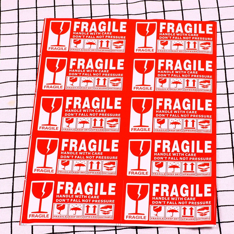 1008 Pcs Fragile Warning Sticker 9cm x 5cm Handle With Care Keep ...