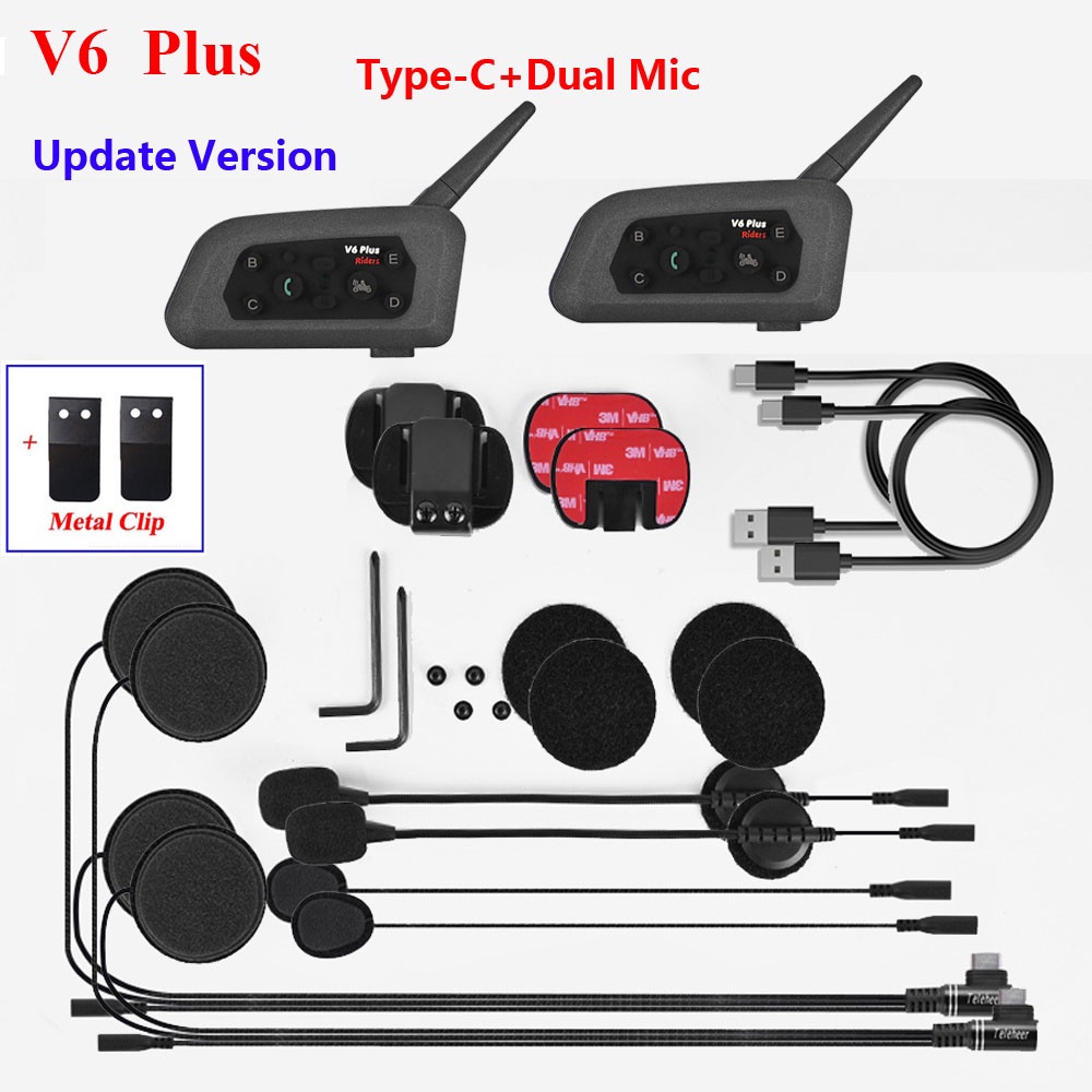 V6 Intercom V6 Plus Motorcycle Bluetooth Helmet Intercom for Moto ...