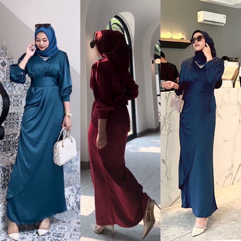 Nathalie WEDDING DRESS - LUXURY MUSLIMAH DRESS - MUSLIMAH PARTY DRESS ...