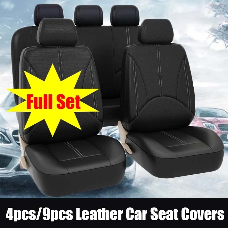 PU Leather Car Seat Cover Luxury Seat Protector Covers Universal Car ...