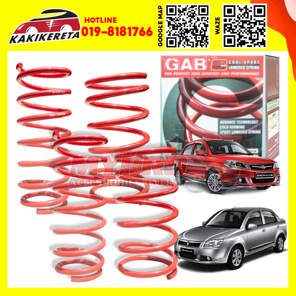 GAB LOWERED SPRING SPORT SPRING SP SERIES PROTON SAGA BLM | Shopee Malaysia