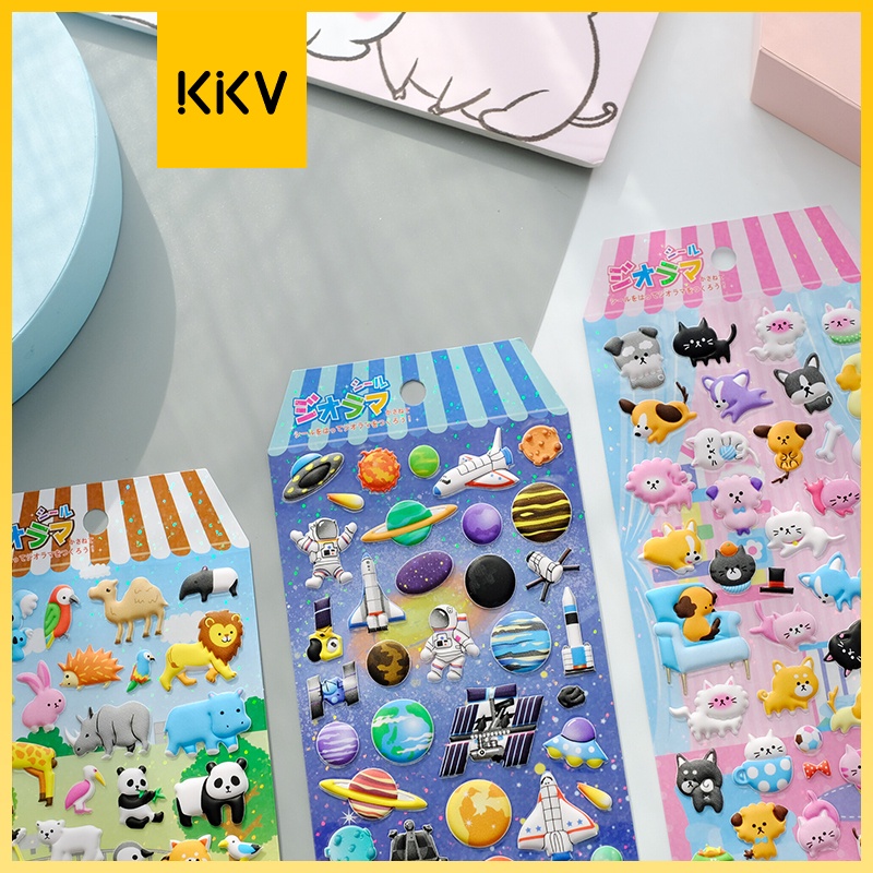 KKV X NEKONI Cute Laser Sparkling Foam Sticker Space/Vehicle/Baking ...