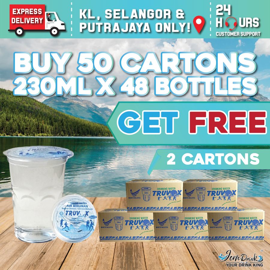 BUNDLE OF 50 CARTONS : TURVOX DRINKING WATER 230ML x 48 CUPS | Shopee Malaysia