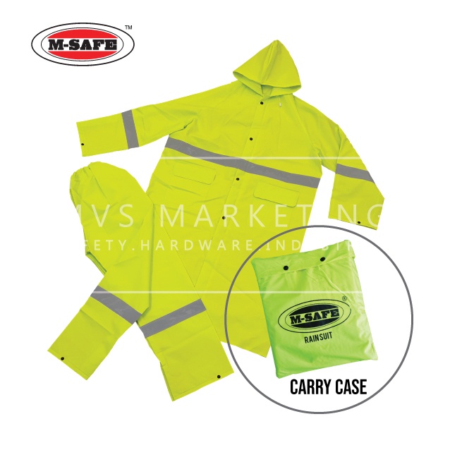 M-SAFE HEAVY DUTY PVC RAIN SUIT WITH REFLECTOR / SAFETY RAINWEAR ...