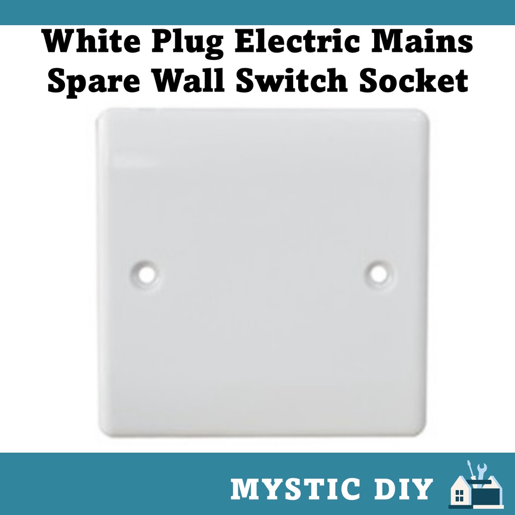 White Plug Electric Mains Spare Wall Switch Socket Single Blanking ...