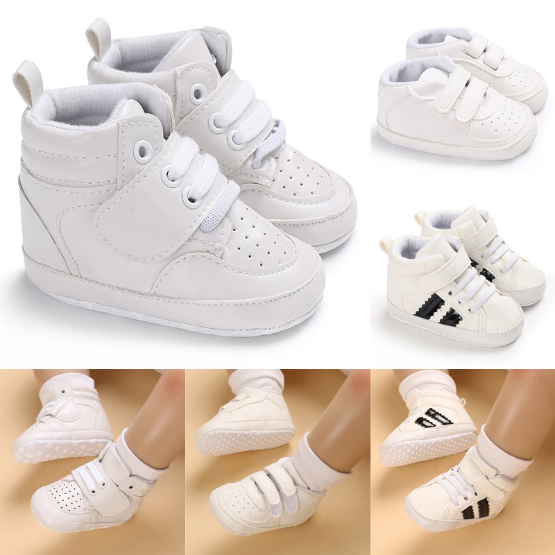 Newborn Baby Shoes Boy Girl Classical Sport Soft Sole PU Leather Solid ...