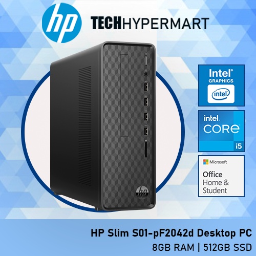 HP Slim S01-pF2042d Desktop PC (i5-12400, 8GB, 512GB, Integrated, W11H, Off H&S) | Shopee Malaysia