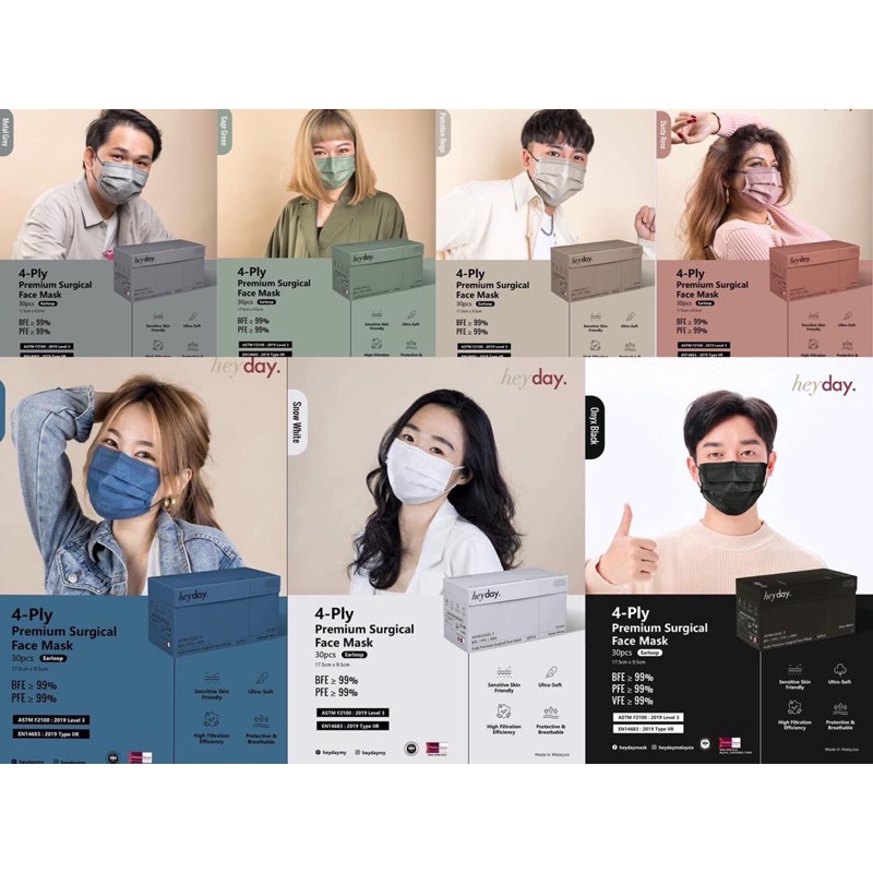 HEYDAY 4PLY PROTECTIVE MASK BFE/PFE 99% | Shopee Malaysia