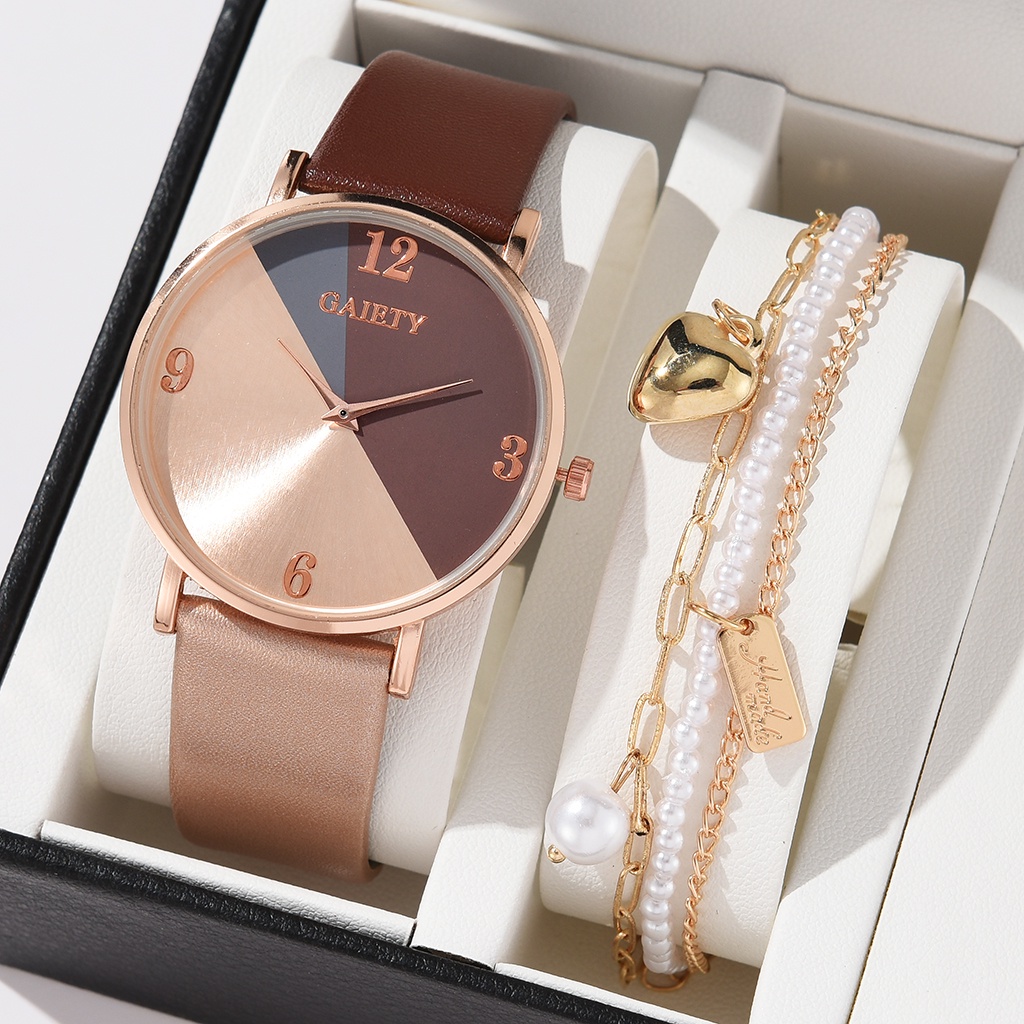 Ladies watch two-color simple belt women's watch gift student wild ...