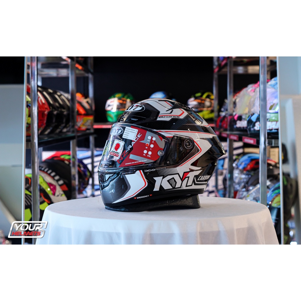 KYT HELMETS Model NZ RACE CARBON COMPETITION WHITE | Shopee Malaysia