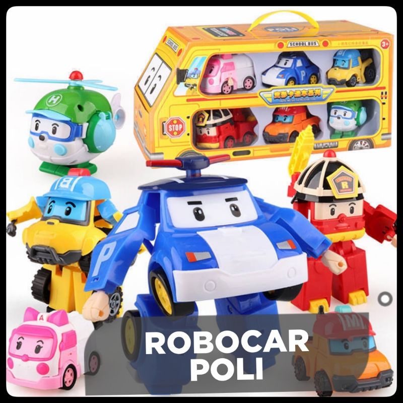 Robocar Poli Toys Set Deformation Robot (2mode) 6 Pieces Transformer ...
