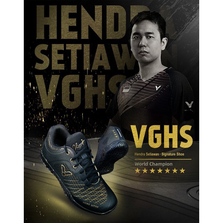 VICTOR VGHS- CX BLACK/GOLD BADMINTON SHOES KASUT SUKAN BADMINTON ...
