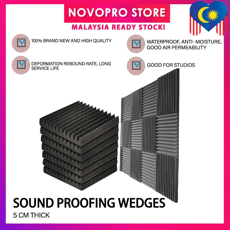 Novopro 5CM Wedge Soundproof Foam Absorption Panel Recording Studio ...
