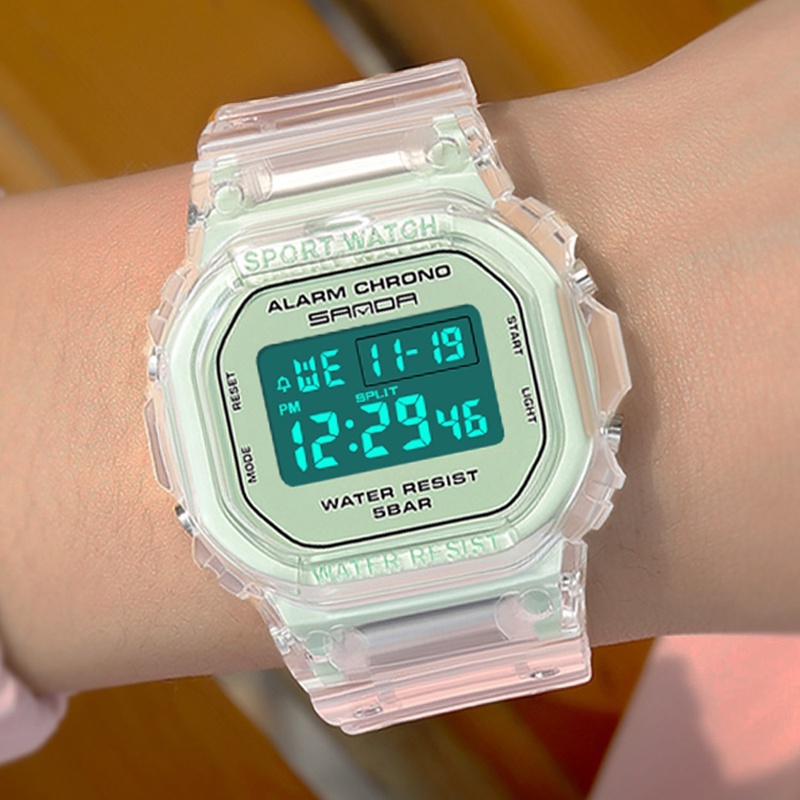 New Fashion Transparent Electronic Watch LED Digital Watch Ladies ...