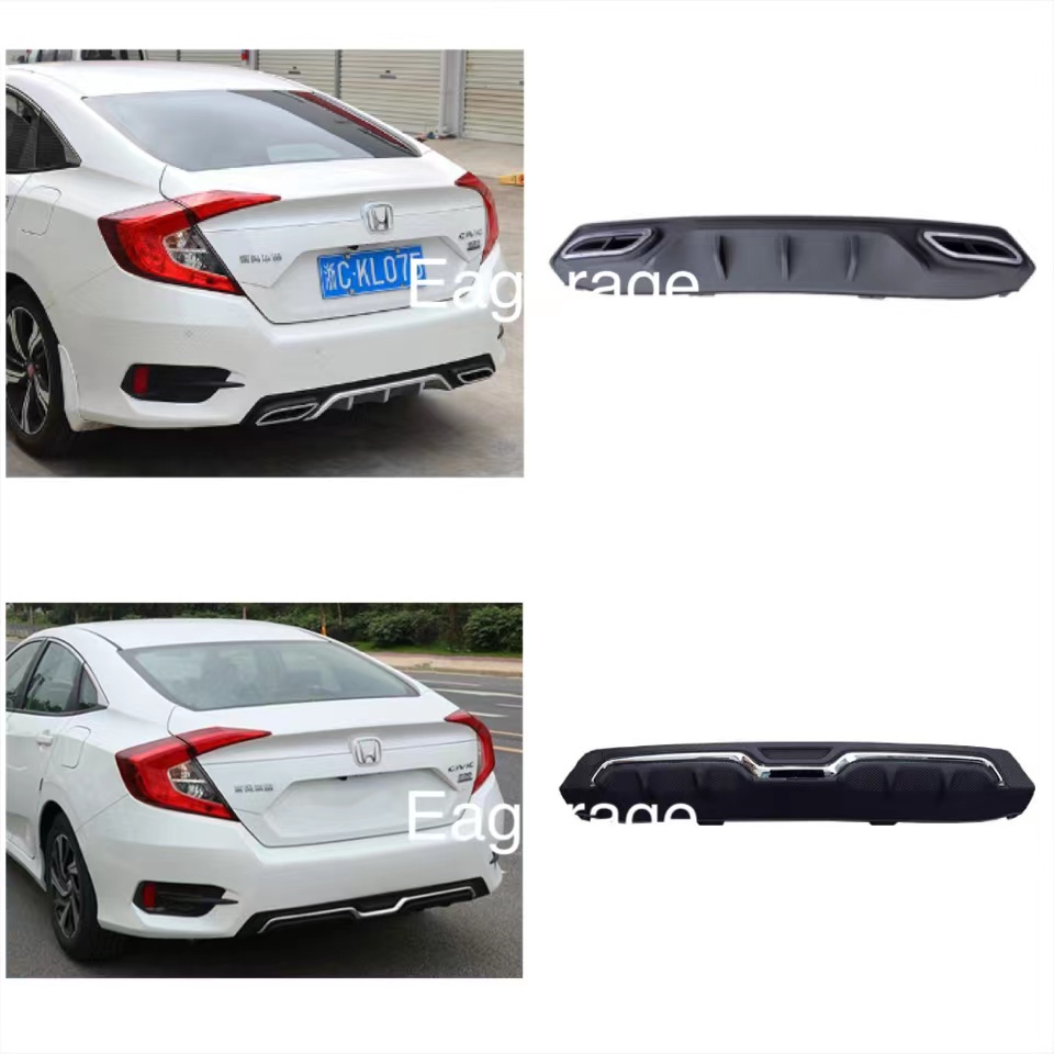 Civic FC Rear Bumper Diffuser Rear Diffuser Carbon Chrome Line | Shopee ...