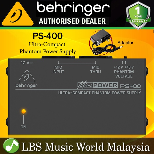Behringer MicroPower PS-400 1 Channel MicroPower Ultra Compact Phantom ...