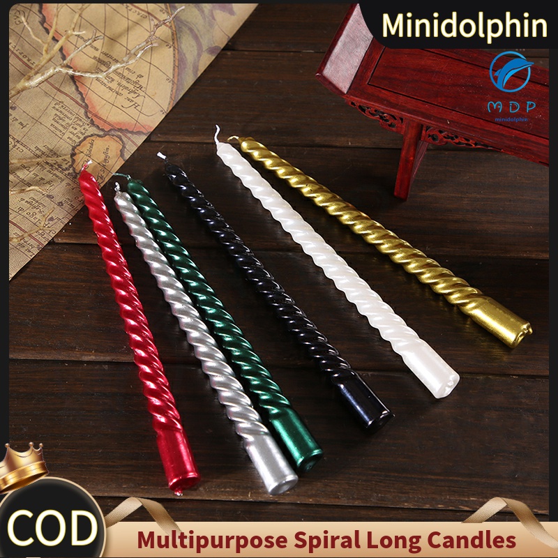 【COD】 Spiral Twist Decor Long Candle Stick Gold Taper Twisted Spiral ...