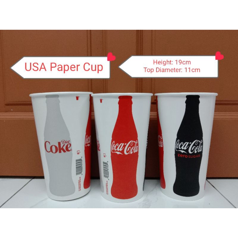 (3 pieces) Coca Cola Coke USA Paper Cup | Shopee Malaysia