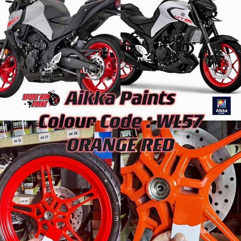 AIKKA YAMAHA SPORT RIM PAINT WL57 ORANGE RED / Car Body Motor Sport Rim ...