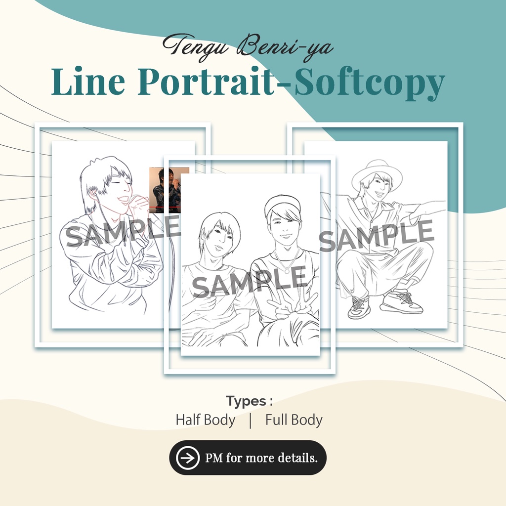 Lukisan Digital Potret | Digital Line Art Potrait Illustration | 電繪畫像 ...