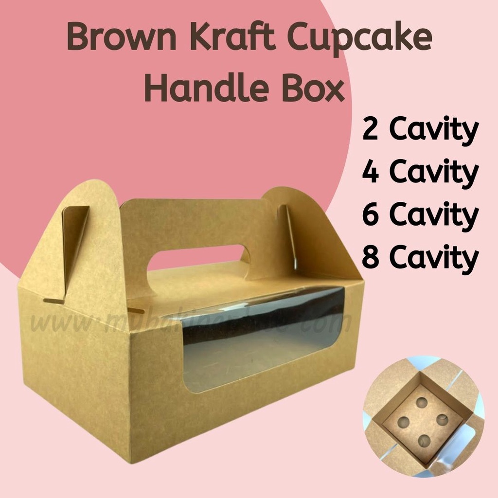 Cupcake Kraft Box Transparent Box Kotak Kek Window Box Kotak Cupcake ...
