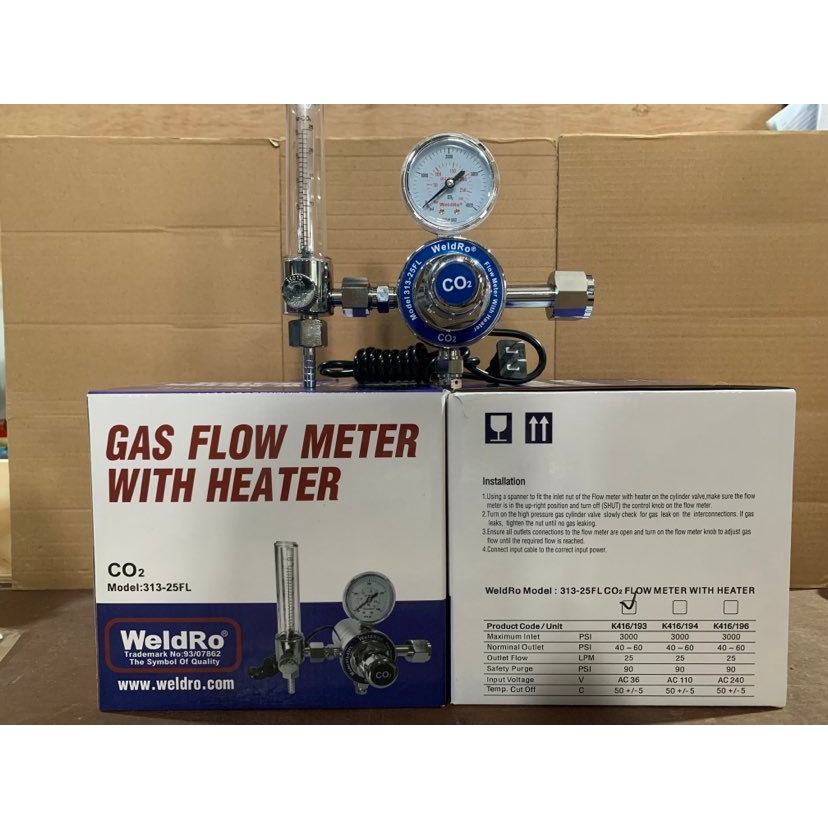 WeldRo 313 CO2 Regulator with Heater (36V, 110V, 240V) | Shopee Malaysia