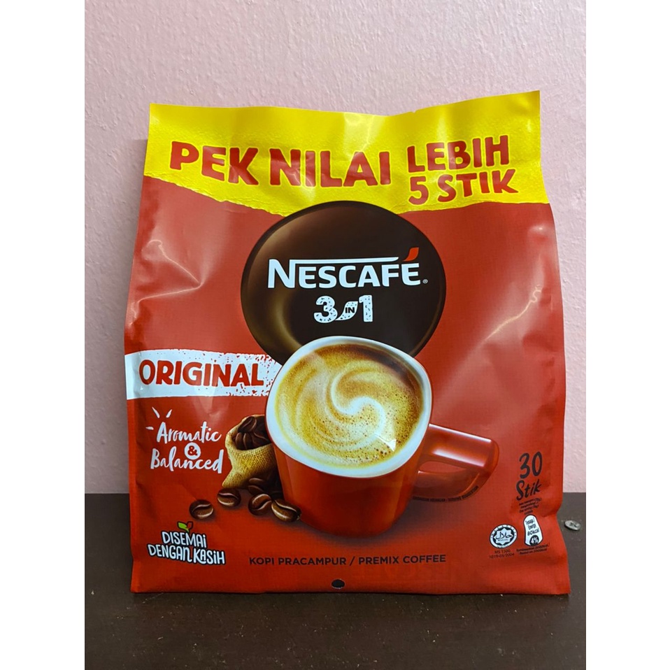 Nescafe 3 In 1 Original or rich green Aromatic & Balance Coffee 30 ...