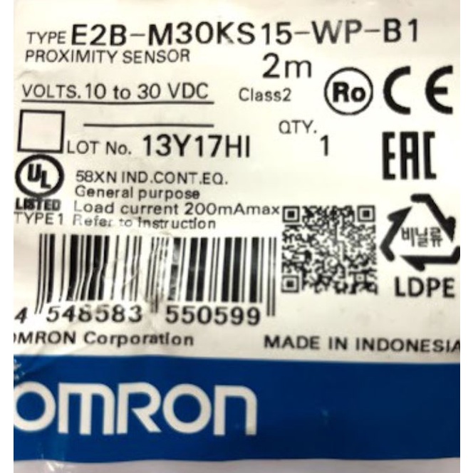OMRON E2B-M30KS15-WP-B1 2M OMI Proximity Sensor | Shopee Malaysia