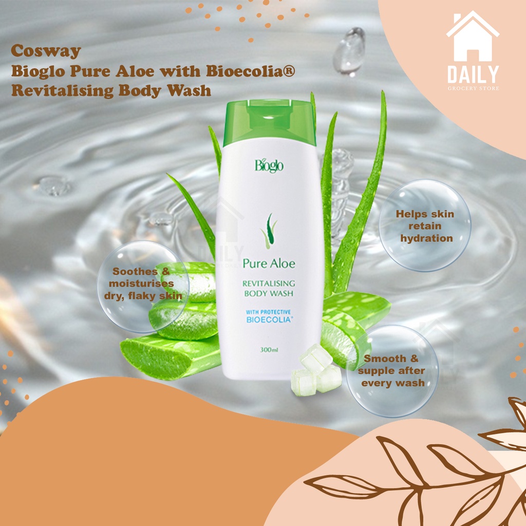 Bioglo Pure Aloe with Bioecolia® Revitalising Body Wash 纯净芦荟沐浴露 300ml ...
