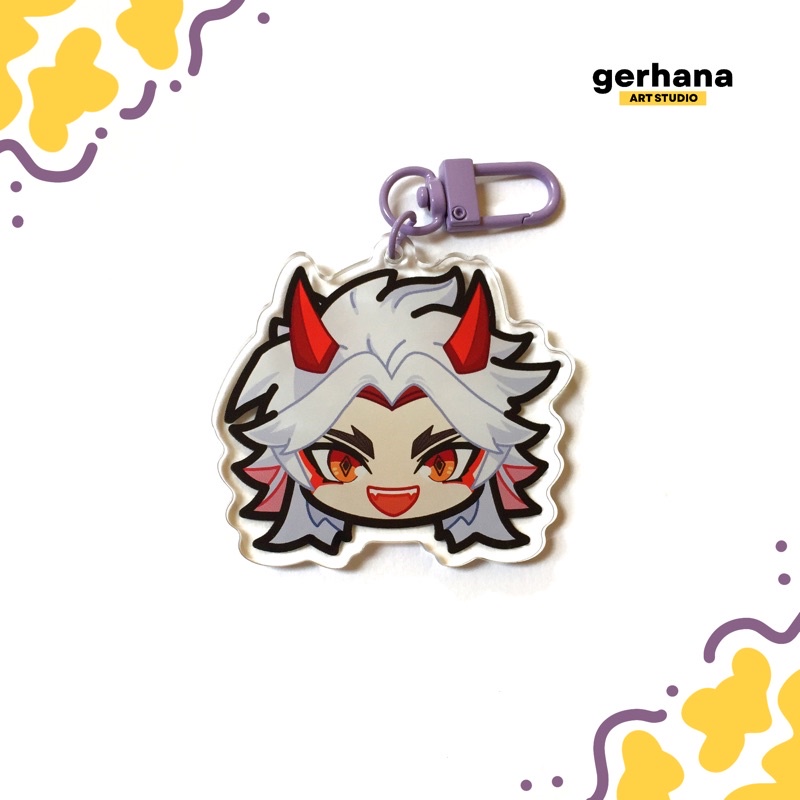 Genshin Impact Acrylic Keychain | Diluc Kaeya Zhongli Childe Itto ...