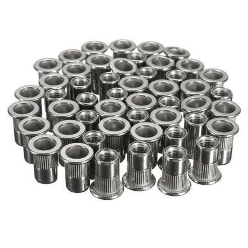 M3 M4 M5 M6 M8 M10 M12 304 Stainless Steel Flat Head Threaded Rivet Insert Nutsert Cap Rivet Nut ...