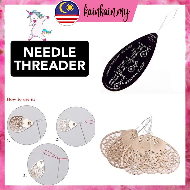 🌸 Needle Threader Retro Hand Needle Threader Metal Wire Stitch Insert ...